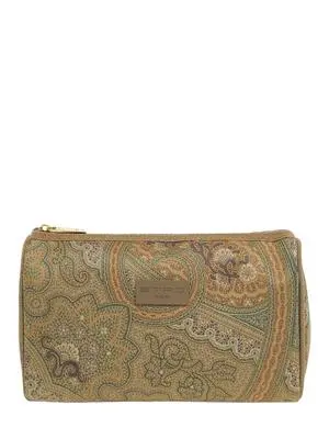 Etro Zippered Clutch With Logo Detail - Beige