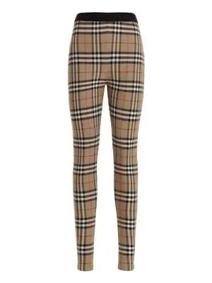 Burberry Vintage Checked Skinny Cut Leggings - Nude