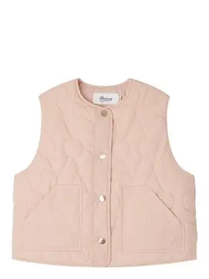 Bonpoint Sleeveless Quilted Vest - Pink