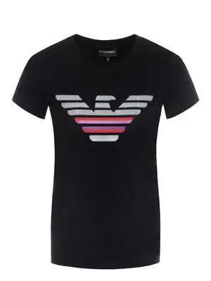 Emporio Armani Logo Print T-shirt - Black