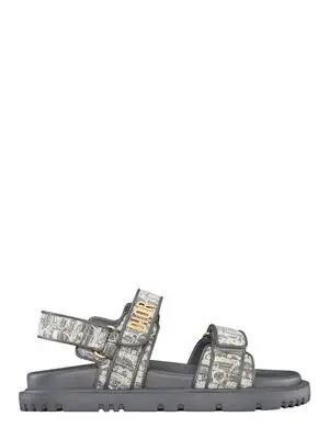 Dior Logo Plaque Sandals - Gray