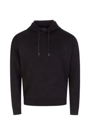 Emporio Armani Embroidered Logo Hoodie - Black