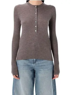 Soeur Ribbed Knit Pullover - Gray