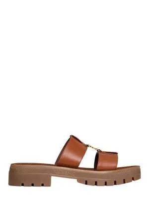 Celine Clea Mule In Calfskin - Tan