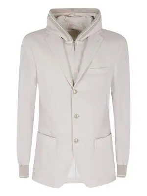 Eleventy Long-sleeved Hooded Jacket - White