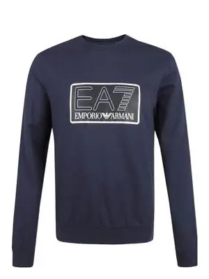 EA7 Round Neck Logo Sweater - Black