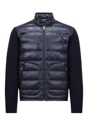 Moncler Zip-up Padded Jacket With High Neck - Blue