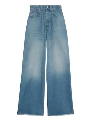 GUCCI Gucci Horsebit Raw Cut Hem Wide Leg Jeans