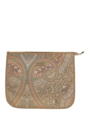Etro Zipper Clutch - Light Brown
