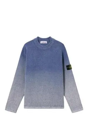 Stone Island Logo Patch Crewneck Jumper - Avio Blue