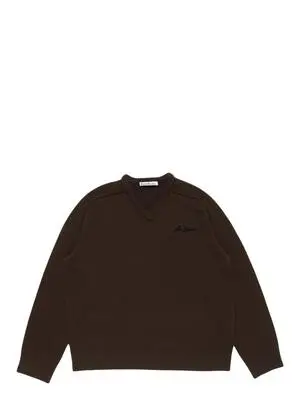 Acne Studios V-neck Ribbed Jumper - Black