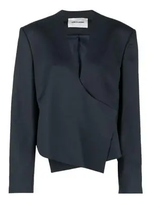 LOW CLASSIC Asymmetrical Layered Cropped Blazer - Black