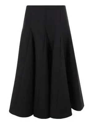 Valentino Garavani Crepe Couture Flared Midi Skirt - Black