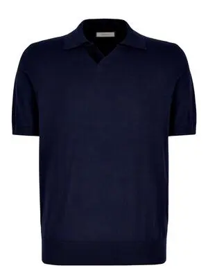 Canali Polo-collar T-shirt - Blue