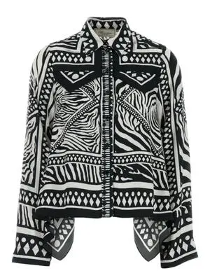 Blumarine Printed Long Sleeved Shirt - Black