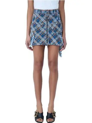 VIVIENNE WESTWOOD Sailor Checked Asymmetric Skirt - Blue