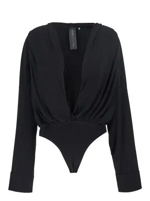 NORMA KAMALI Norma Kamali Hooded Ruffled Blouse