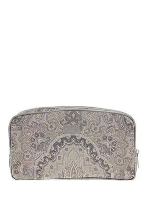 Etro Paisley Print Zipper Clutch - Gray