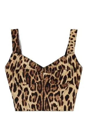 DOLCE & GABBANA Dolce & Gabbana Leopard Print Bustier Top