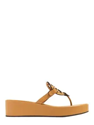 Tory Burch Miller 25mm Wedge Thong Sandals - Brown