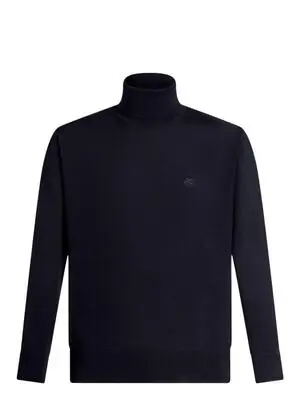 Etro Pegaso Embroidered Turtleneck Jumper - Black