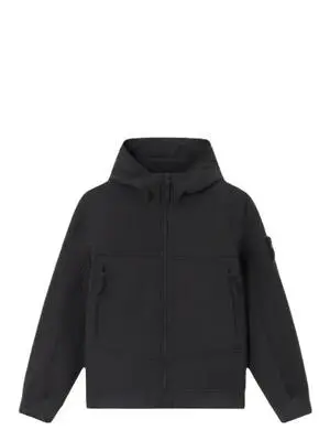 Stone Island Zip-up Hooded Jacket - Black