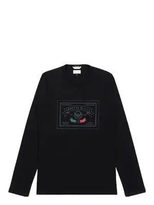 Emporio Armani T-shirt With Round Neck And Long Sleeves - Black