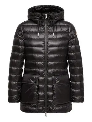 Moncler Jasmin Zip-up Quilted Down Jacket With Drawstring Hood - Black