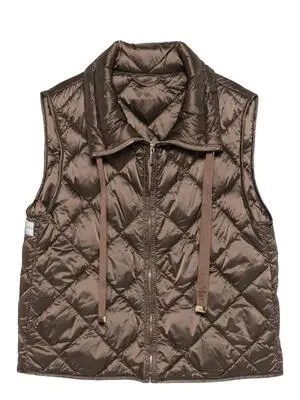 Max Mara Quilted Funnel Neck Gilet - Brown