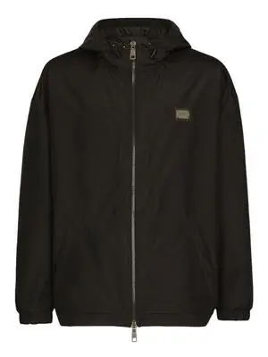 Dolce & Gabbana Logo Zip-up Hooded Jacket - Black