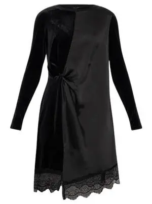 ALLSAINTS Lace Trim Mini T-shirt Dress - Black