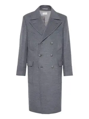 Brunello Cucinelli Double-breasted Long Coat - Gray
