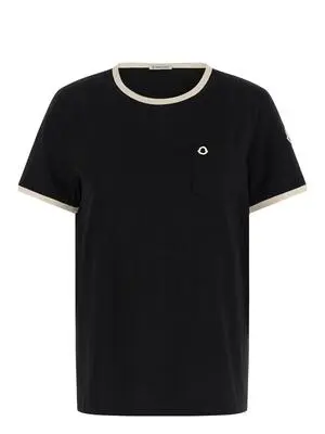 Moncler Embroidered Logo Crewneck T-shirt - Black