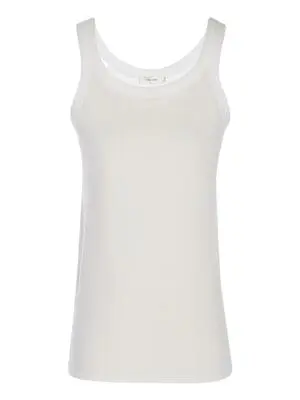 THE ROW Frankie Ribbed Tank Top - White