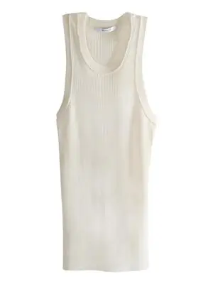 Givenchy Ribbed-knit Tank Top - Ivory White