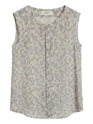 Max Mara Sleeveless Floral Print Shirt - Gray