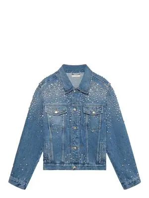 1989 STUDIO Crystal Embellished Denim Jacket - Blue
