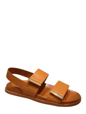 TOD'S Logo Engraved Slip-on Sandals - Brown