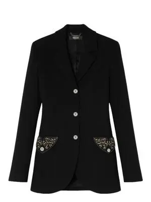Versace Embellished Single-breasted Blazer - Black