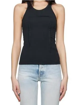 MAISON MARGIELA Asymmetrical Panel Tank Top - Black