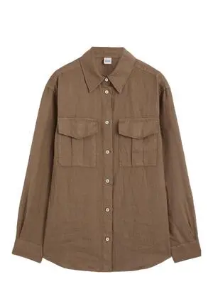 Aspesi Stand Collar Shirt - Brown