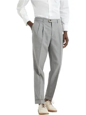 Brunello Cucinelli Pleated Tailored Trousers - Gray