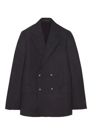 LANVIN Double-breasted Long-sleeved Jacket - Black