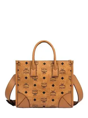 Mcm Munchen Small Top Handle Bag - Brown