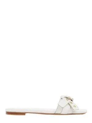 Chloé Mae Knot-detailed Slides - Eggshell