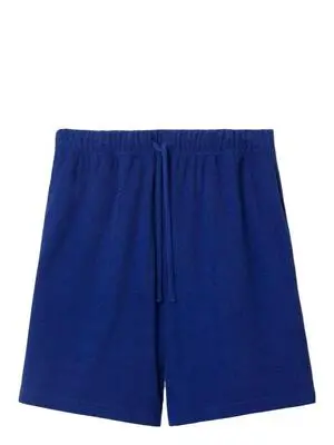 Burberry Elasticated Drawstring Shorts With Equestrian Knight Print - Blue