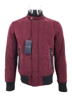 Emporio Armani Long-sleeved Quilted Bomber Jacket - Red