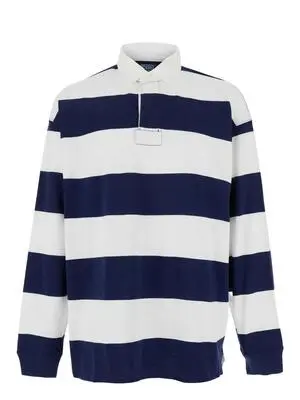 Polo Ralph Lauren Long Sleeved Striped Polo Shirt - Blue