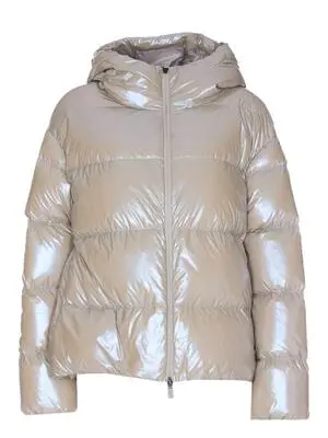 Herno Padded Hooded Zip-up Jacket - Nude