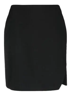 Alexander McQueen High Waist Asymmetrical Skirt With Side Slit - Black